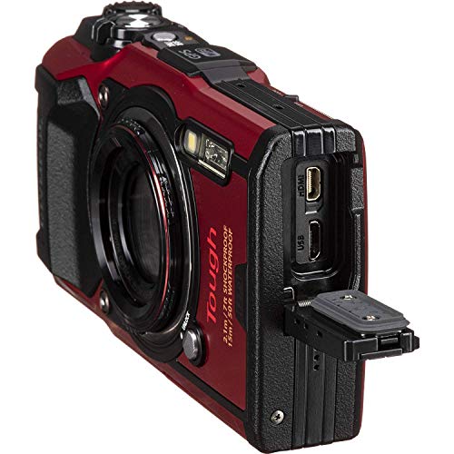 Olympus Tough TG-6 Digital Camera (Red #V104210RU000) with Essential Accessory Bundle – Includes: SanDisk Ultra 64GB SDXC Memory Card + 2X Seller Replacement Batteries with Charger + Much More