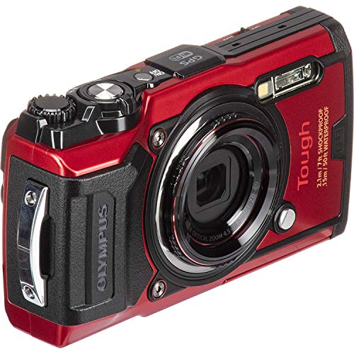 Olympus Tough TG-6 Digital Camera (Red #V104210RU000) with Essential Accessory Bundle – Includes: SanDisk Ultra 64GB SDXC Memory Card + 2X Seller Replacement Batteries with Charger + Much More