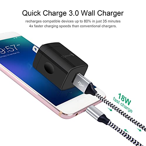 USB C Fast Charger for Samsung Galaxy S23 S22 S21 S20 5G FE Plus Ultra S10 S10e S9 S8 Note 20 10 9 8 A53 A32 A42 A52 A13 A14, Z Fold4/3/2 5G, Z Flip3/4 Phone, Rapid Car Adapter Type C Cable 3ft