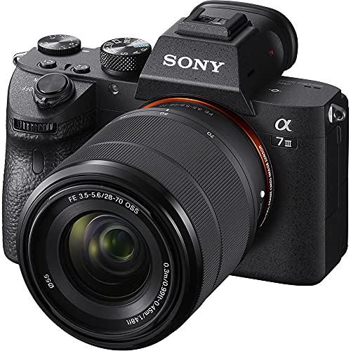 Sony a7 III Mirrorless Camera (Black) with Sony FE 28-70mm f/3.5-5.6 Bundle + Accessories (LED Light, 256Gb Memory, Extra Batteries and More)