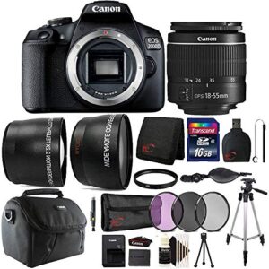 canon eos 2000d / rebel t7 import model 24.1mp wifi enabled cmos sensor 1080p video with 18-55mm lens top value bundle