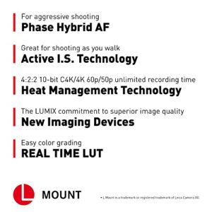 Panasonic LUMIX S5II Mirrorless Camera, 24.2MP Full Frame with Phase Hybrid AF, New Active I.S. Technology, Unlimited 4:2:2 10-bit Recording - DC-S5M2BODY (Renewed)