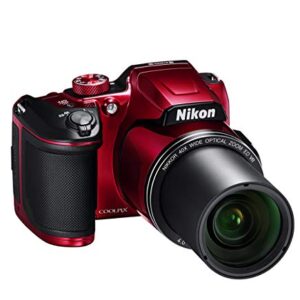 Nikon COOLPIX B500 16MP Digital Camera with 3 Inch TFT LCD Screen Nikkor Lens With 40x optical zoom wifi, Red (Renewed)