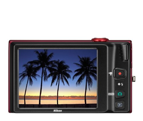 Nikon COOLPIX S6100 16 MP Digital Camera with 7x NIKKOR Wide-Angle Optical Zoom Lens and 3-Inch Touch-Panel LCD (Red)