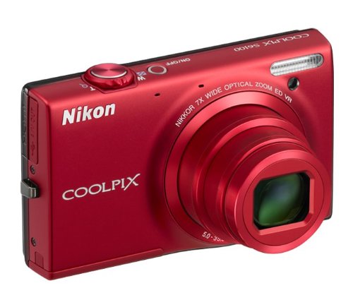 Nikon COOLPIX S6100 16 MP Digital Camera with 7x NIKKOR Wide-Angle Optical Zoom Lens and 3-Inch Touch-Panel LCD (Red)