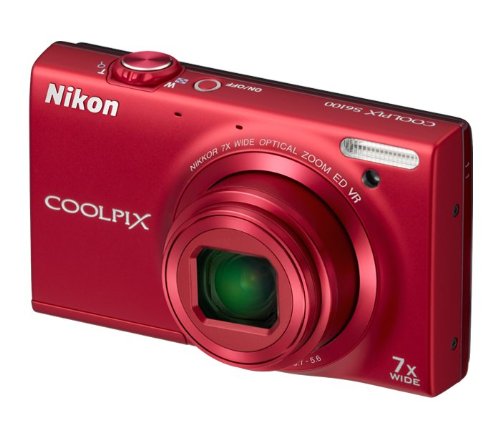 Nikon COOLPIX S6100 16 MP Digital Camera with 7x NIKKOR Wide-Angle Optical Zoom Lens and 3-Inch Touch-Panel LCD (Red)