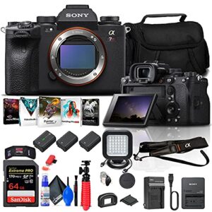 sony alpha a7r iiia mirrorless digital camera (body only) (ilce7rm3a/b) + 64gb memory card + corel photo software + case + 2 x np-fz100 compatible battery + card reader + more (renewed)