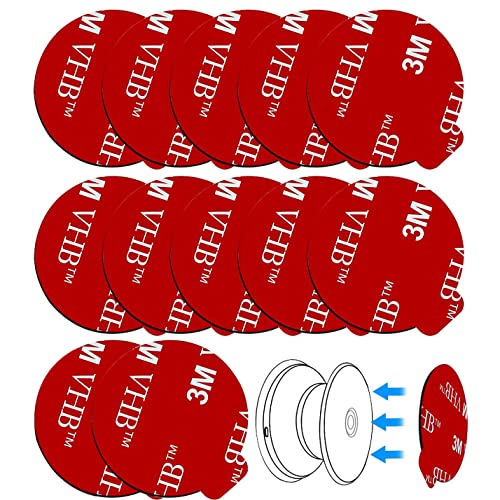 D.Sking 12 Pack 3M Sticky Adhesive Replacement Compatible with Socket Mount Base VHB Sticker Pads for Collapsible Grip & Stand (Red)