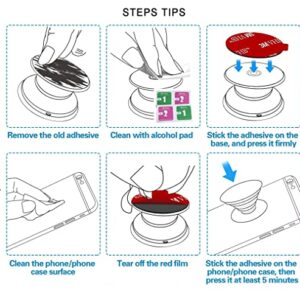 D.Sking 12 Pack 3M Sticky Adhesive Replacement Compatible with Socket Mount Base VHB Sticker Pads for Collapsible Grip & Stand (Red)