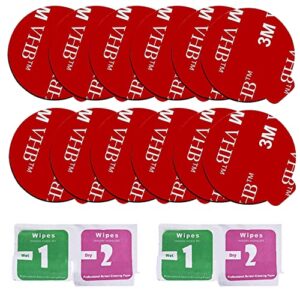 D.Sking 12 Pack 3M Sticky Adhesive Replacement Compatible with Socket Mount Base VHB Sticker Pads for Collapsible Grip & Stand (Red)