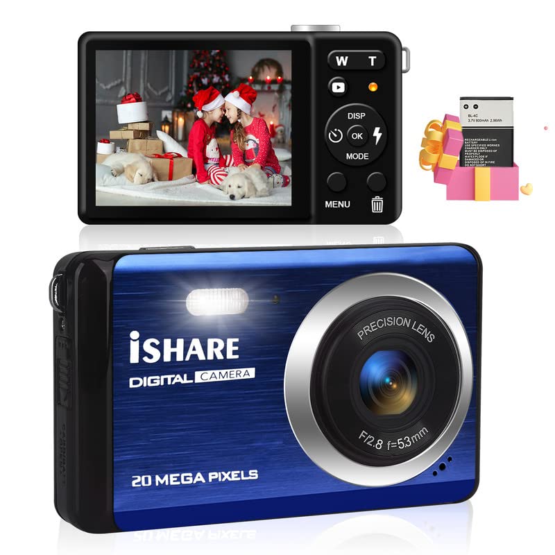 Digital Camera for Teens, 1080P FHD 20MP Mini Video Camera with 2.8 Inch Screen and 8X Digital Zoom, Rechargeable Compact Pocket Point and Shoot Camera for Girls and Boys, Teens, Beginners