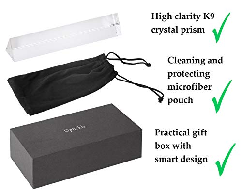 Photography Prism with Cleaning Pouch - Best Crystal Glass Triangular Prism for Photos and Teaching Light Spectrum - Portable 6 Inch Optical Rainbow Prism