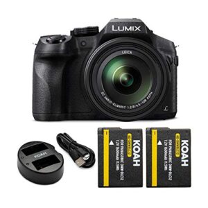 panasonic dmc-fz300k digital camera (black) with koah power battery and charger bundle