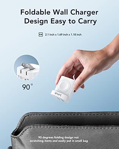 VRURC for Apple Watch Charger, PD 20W Fast Charging Block with Foldable Plug, USB C Wall Charger Power Adapter with Dual Port Compatible with iPhone, Samsung, Android,Tablets-White