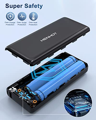 HenHot Power Bank, 65W 20000mAh Laptop Portable Charger - Fast Charging USB C PD 3.0 External Battery Pack Compatible with MacBook, Steam Deck, iPad, iPhone 14/13/12 Pro Max, Galaxy, Google Pixel