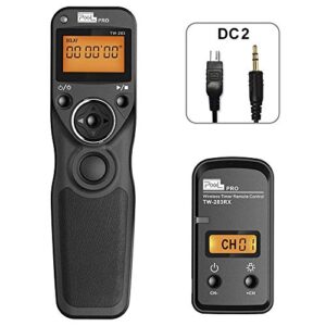 wireless remote shutter compatible for nikon, pixel tw-283 dc2 wireless shutter release remote control compatible for nikon z7 z6 df d90 d7500 d3300 d3100 d3200 d5000 d5500 d7200 d7000 d600 d750