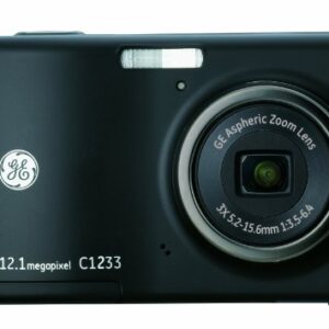 GE C1233 12MP Digital Camera with 3X Optical Zoom and 2.4 Inch LCD with Auto Brightness (Black)