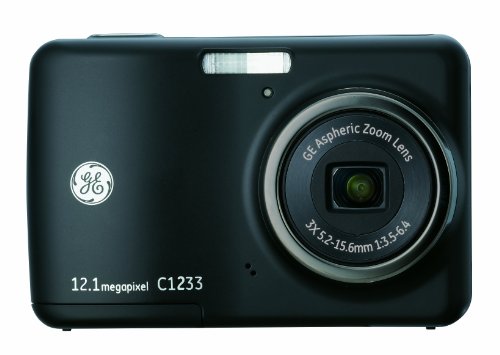 GE C1233 12MP Digital Camera with 3X Optical Zoom and 2.4 Inch LCD with Auto Brightness (Black)