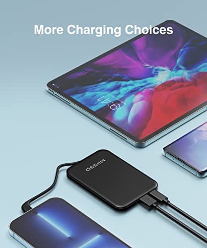 4500mAh Built in Cable Cell Phone External Battery Pack, Portable Phone Charger Power Bank 5V 2.1A Charging Mobile Phone Charger USB-C In/Out Compatible with iPhone 6/7/8/X/11/12/13/14, Heated Vest