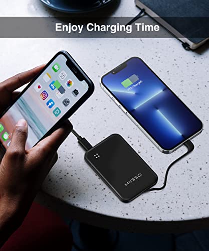 4500mAh Built in Cable Cell Phone External Battery Pack, Portable Phone Charger Power Bank 5V 2.1A Charging Mobile Phone Charger USB-C In/Out Compatible with iPhone 6/7/8/X/11/12/13/14, Heated Vest