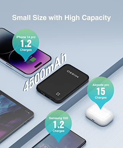 4500mAh Built in Cable Cell Phone External Battery Pack, Portable Phone Charger Power Bank 5V 2.1A Charging Mobile Phone Charger USB-C In/Out Compatible with iPhone 6/7/8/X/11/12/13/14, Heated Vest