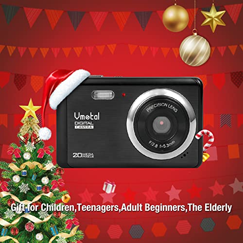 Digital Camera, FHD 1080P Digital Camera for Kids Video Camera 8X Digital Zoom, Compact Point and Shoot Camera Portable Small Camera for Teens Students Boys Girls Seniors(Black)