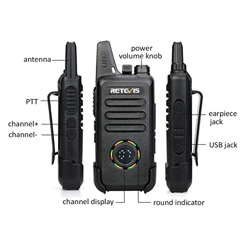 Retevis RT22S 2 Way Radios Walkie Talkies Long Range,Two Way Radios Rechargeable with Earpiece and Mic,Channel Display,Hands Free,for Healthcare Church School Retail Restaurant Automotive(10 Pack)