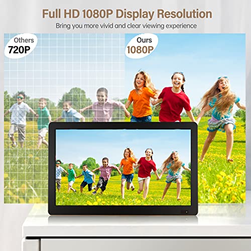 14 inch Portable TV with Antenna, DESOBRY Portable Small TV with ATSC Tuner, Rechargeable Battery Operated Mini TV LCD Monitor 1080P,Built-in TV Stand,HDMI Input,USB,AV In,Supports Camping,Kitchen,Car