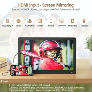 14 inch Portable TV with Antenna, DESOBRY Portable Small TV with ATSC Tuner, Rechargeable Battery Operated Mini TV LCD Monitor 1080P,Built-in TV Stand,HDMI Input,USB,AV In,Supports Camping,Kitchen,Car