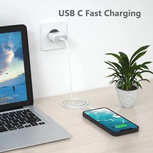 Anigaduo 25W USB C European Plug Adapter with 6FT Cable for iPhone 14/14 Pro/14 Pro Max/14 Plus/13/12/11, Travel USBC Charging Power Charger Cord for Europe EU Euro Spain Italy France Germany…