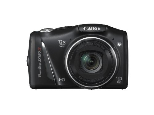 Canon PowerShot SX150 IS 14.1 MP Digital Camera with 12x Wide-Angle Optical Image Stabilized Zoom with 3.0-Inch LCD (Black) (OLD MODEL)