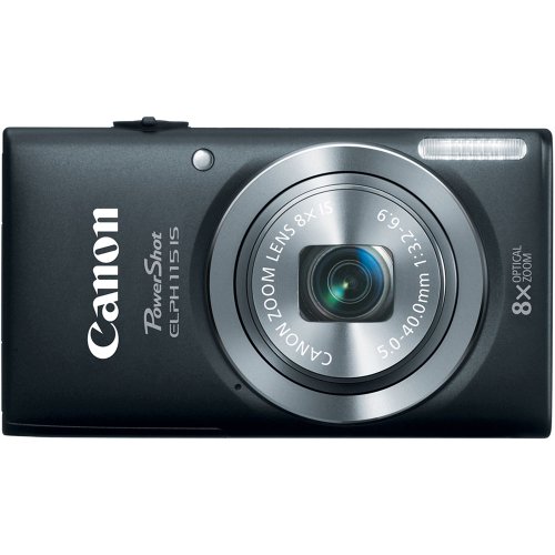 Canon PowerShot ELPH 115 is 16.0 MP Digital Camera with 8X Optical Zoom with a 28mm Wide-Angle Lens and 720p HD Video Recording (Black)