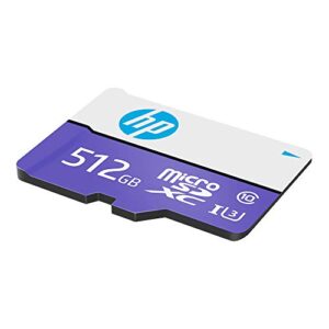 HP 512GB mx330 Class 10 U3 microSDXC Flash Memory Card - 100MB/s, Class 10, U3, 4K UHD, Full HD, UHS-I, Micro SD