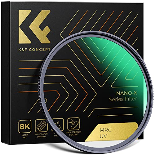 K&F Concept 58mm MC UV Protection Filter with 28 Multi-Layer Coatings HD/Hydrophobic/Scratch Resistant Ultra-Slim UV Filter for 58mm Camera Lens (Nano-X Series)