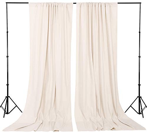 Backdrop Curtains Polyester Backdrop Curtain 2 Packs 5ftx8ft Ivory Backdrop Drapes for Cloth Ceremony Backdrop Fabric