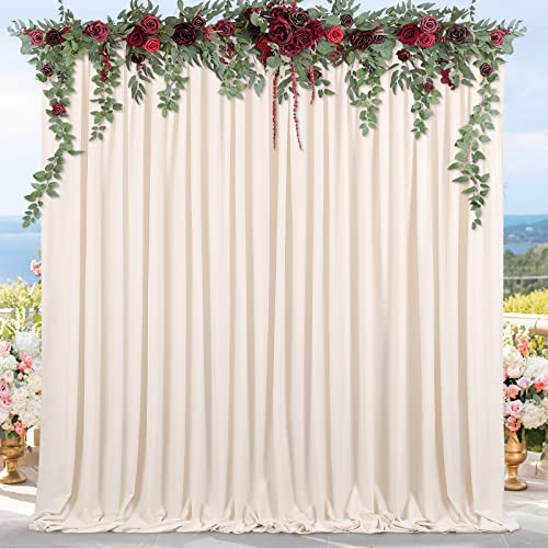 Backdrop Curtains Polyester Backdrop Curtain 2 Packs 5ftx8ft Ivory Backdrop Drapes for Cloth Ceremony Backdrop Fabric