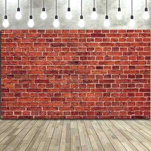 red brick wall party backdrop, large fabric red brick sign photo backdrops background for baby shower birthday party wedding graduation home decoration photo booth prop banner, 72.8 x 43.3 inch