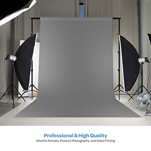 LimoStudio 10' x 20' (W x H) Pure Gray Backdrop Background Screen, Higher Density Premium 150 GSM Synthetic Material Fabric, Solid Seamless Grey Muslin for Professional Photo Studio, AGG3211