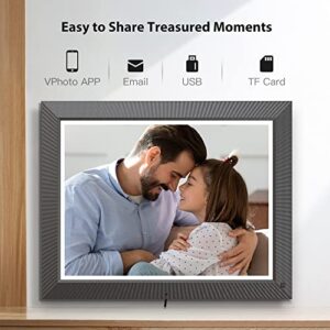 16.2-Inch Large Digital Picture Frame, Nethgrow WiFi Digital Photo Frame Touch Screen with 32GB Storage, Auto-Rotate, Motion Sensor, Share Photos and Videos via App Email, Wall Mountable