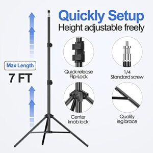 Qoolfoto Backdrop Stand 7x10 ft/2x3m, Adjustable Photography Background Stand for Party Decoration，Photo Video Studio with Clamp, Carry Bag