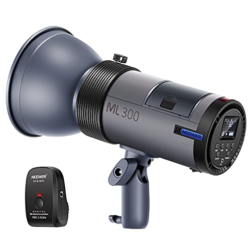 Neewer ML300 300W Outdoor Studio Flash Strobe Li-ion Battery Powered Monolight with 2.4G Wireless Trigger, 1000 Full Power Flashes, Recycle in 0.4-2.5 Sec, Bowens Mount