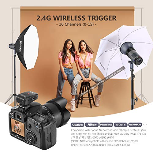 Neewer ML300 300W Outdoor Studio Flash Strobe Li-ion Battery Powered Monolight with 2.4G Wireless Trigger, 1000 Full Power Flashes, Recycle in 0.4-2.5 Sec, Bowens Mount