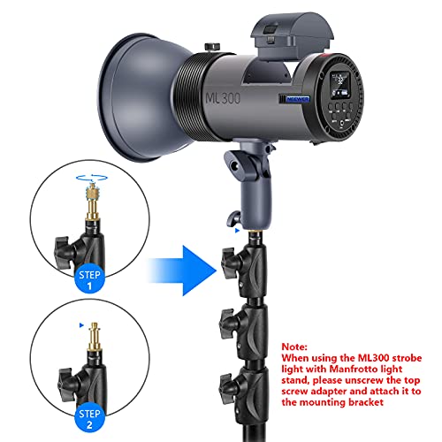 Neewer ML300 300W Outdoor Studio Flash Strobe Li-ion Battery Powered Monolight with 2.4G Wireless Trigger, 1000 Full Power Flashes, Recycle in 0.4-2.5 Sec, Bowens Mount