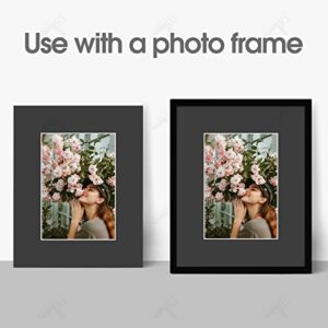 Golden State Art, Pack of 50 8x10 Black Picture Mat Mattes with White Core Bevel Cut for 5x7 Photo + Backing + Bags