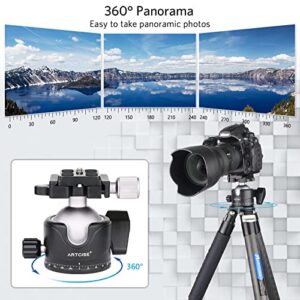 46mm Low Profile Tripod Head with 3 Screw Adapter 3/8 to 1/4 Professional Aluminium 360 Rotating Panoramic Ball Head Max Loading 44lbs/20kg