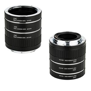 jjc ef & ef-s mount auto focus extension tube set for canon eos 90d 80d 70d 60d 77d rebel t6 t7 t5 t8i t7i t6i t6s t5i t4i sl3 sl2 eos 6d mark ii 7d mark ii 5d mark iv iii 5ds r 1dx mark iii and more