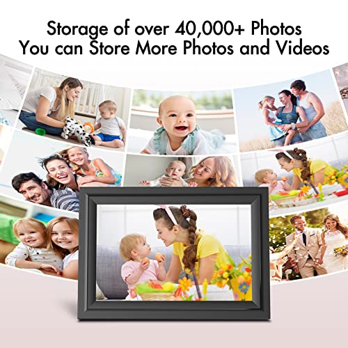 Mvgges 10.1 Inch Digital Picture Frame, Smart WiFi Digital Photo Frame, 16GB Storage, Auto-Rotate, IPS Touch Screen, Wall-mountable, Share Photos and Videos Instantly via Free App from Anywhere