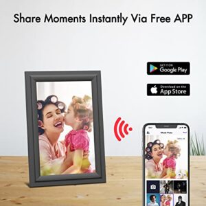 Mvgges 10.1 Inch Digital Picture Frame, Smart WiFi Digital Photo Frame, 16GB Storage, Auto-Rotate, IPS Touch Screen, Wall-mountable, Share Photos and Videos Instantly via Free App from Anywhere