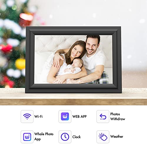 Mvgges 10.1 Inch Digital Picture Frame, Smart WiFi Digital Photo Frame, 16GB Storage, Auto-Rotate, IPS Touch Screen, Wall-mountable, Share Photos and Videos Instantly via Free App from Anywhere