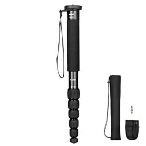 koolehaoda 6-section monopod compact portable photography aluminum alloy unipod stick, max. load 10kg / 22lbs, folding size is only 15-inch (k-266 black)